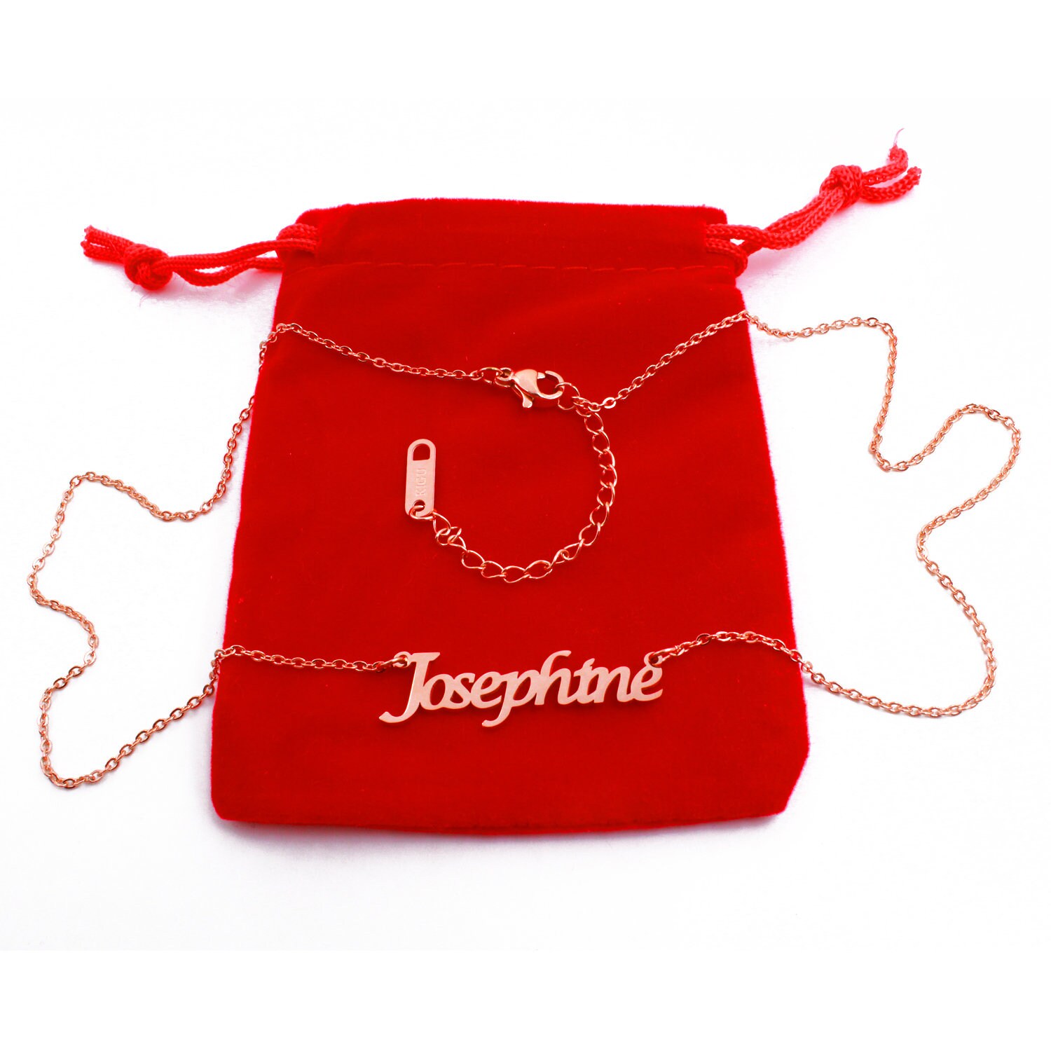 Josephine Rose Gold Name Necklace Personalized Jewellery - Etsy