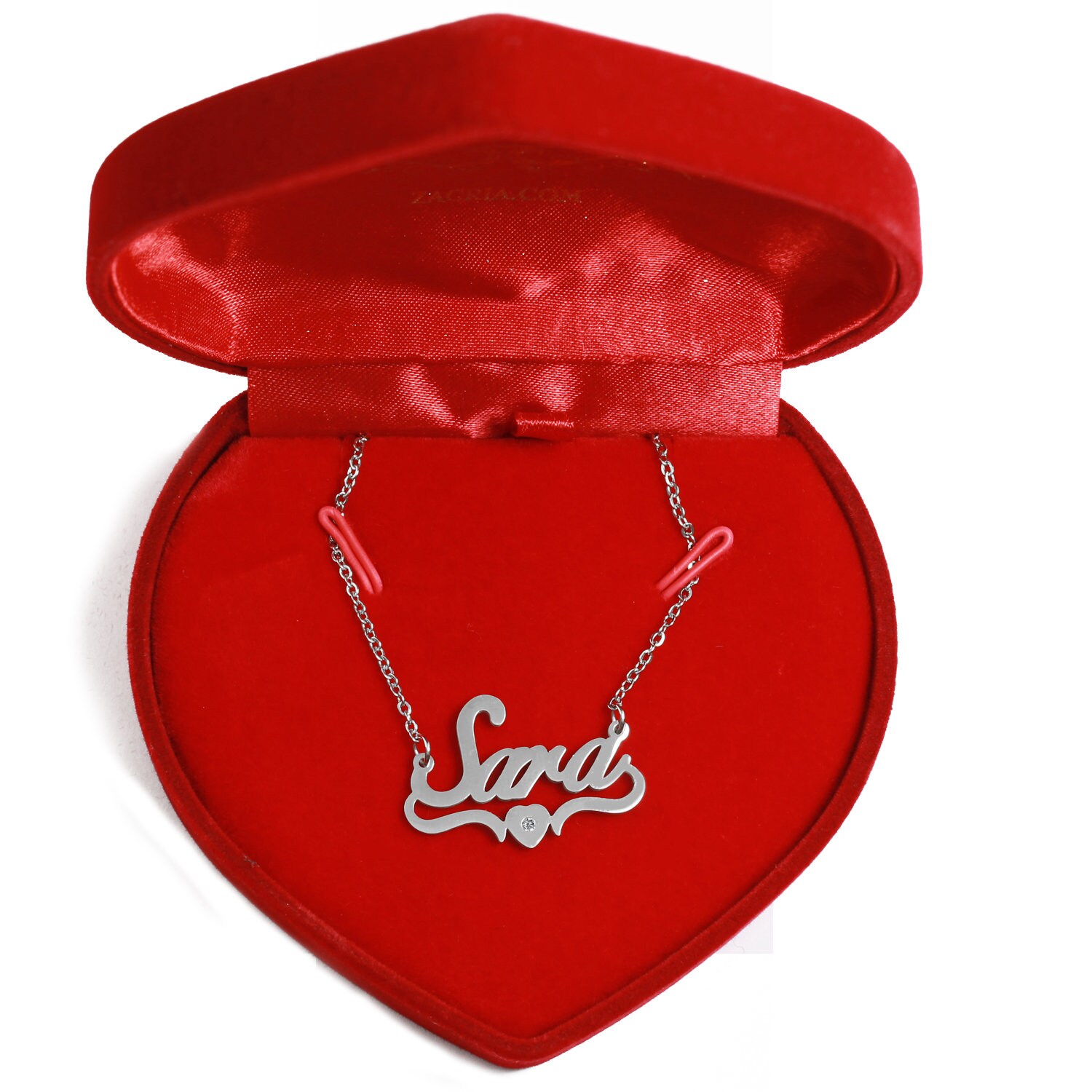 SARA Personalized Custom Made Heart Shaped Name Necklace - Etsy