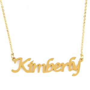 Kimberly Name Necklace Stainless Steel / 18ct Gold Plated Free Gift Box ...