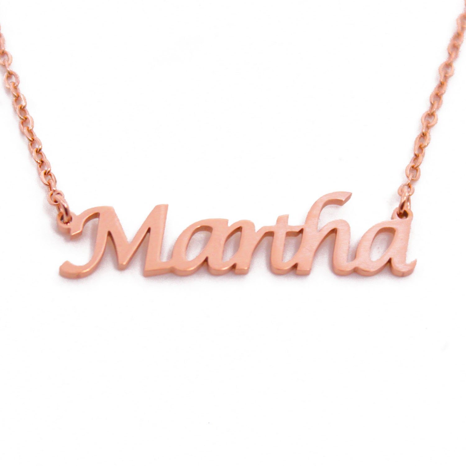 MARTHA - Personalized Name Necklace - 18ct Rose Gold/gold/silver - Free ...