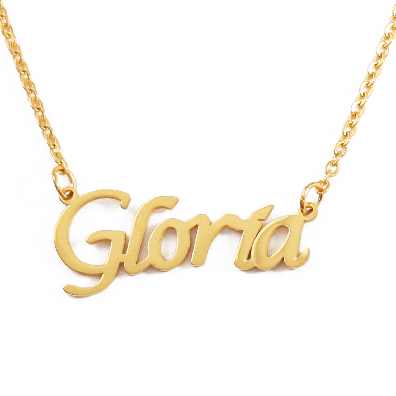 GLORIA Personalized Name Necklace 18k Rose Gold/gold - Etsy