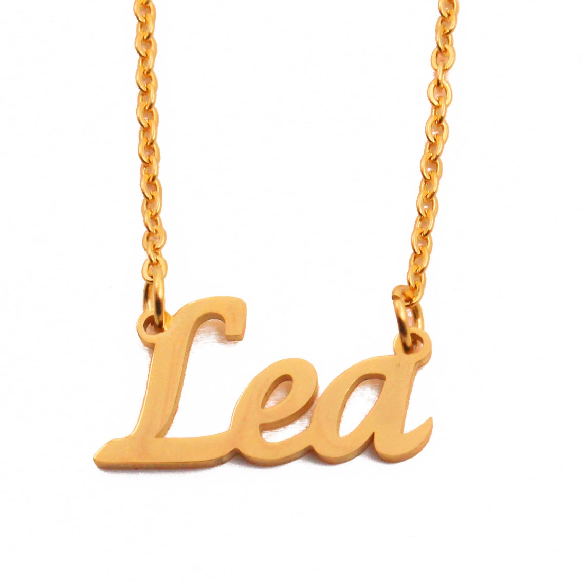 Lea Gold Name Necklace Personalized Jewellery Free Gift Box & Bag ...