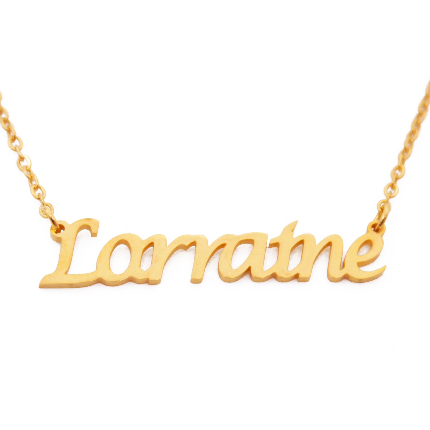 LORRAINE Personalized Name Necklace 18ct Rose - Etsy