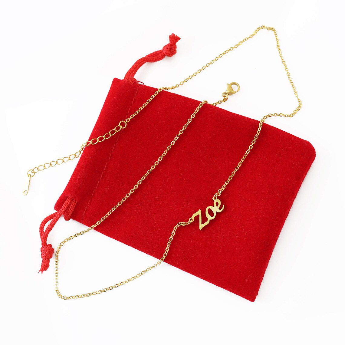 ZOE Gold Name Necklace Personalized Jewellery Free Gift - Etsy