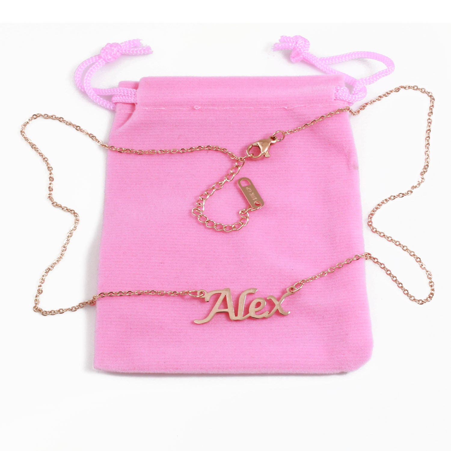 ALEX Name Necklace 18k Rose Gold Plated personalized Name - Etsy