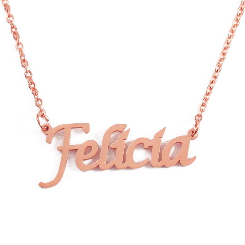 FELICIA Personalized Name Necklace 18k Rose Gold/gold - Etsy