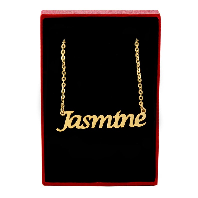 JASMINE - Gold Name Necklace - Personalized Jewellery - Free Gift Box ...
