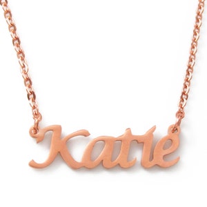 KATIE Rose Gold Name Necklace Personalized Jewellery - Etsy