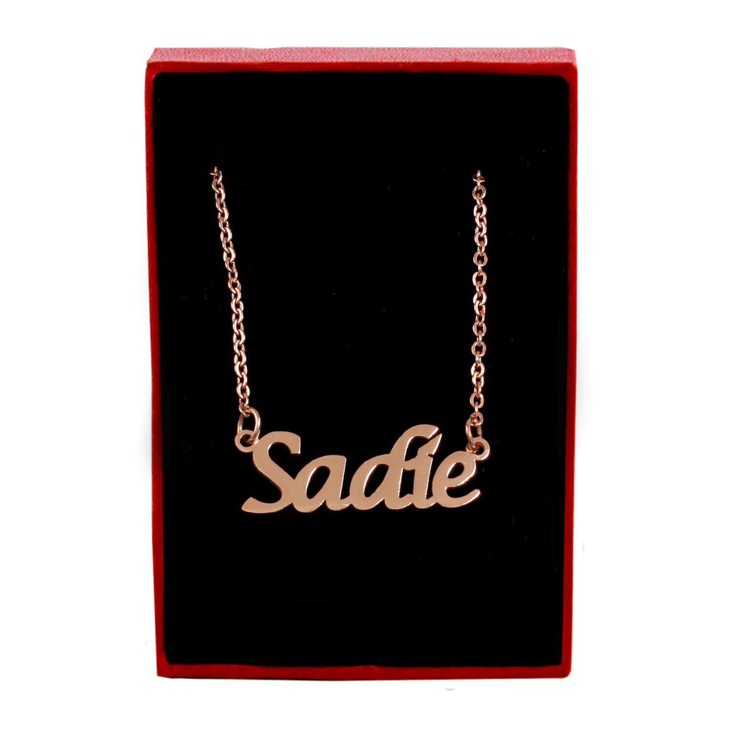 SADIE Rose Gold Personalized Name Necklace Free Gift Box & Bag - Etsy