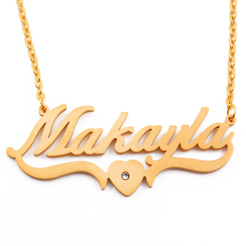 Name Necklace MAKAYLA Personalized Custom Made Heart Shaped - Etsy