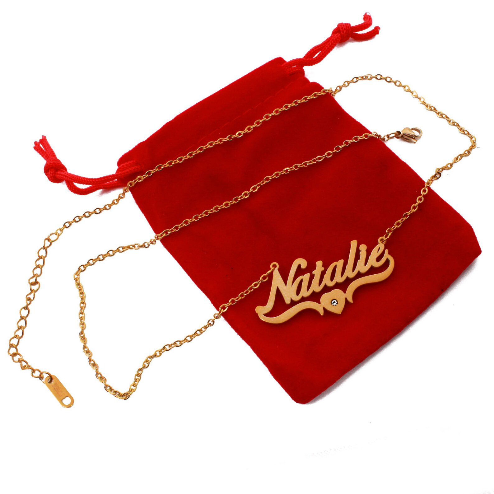 Name Necklace NATALIE Personalized Custom Made Heart Shaped - Etsy