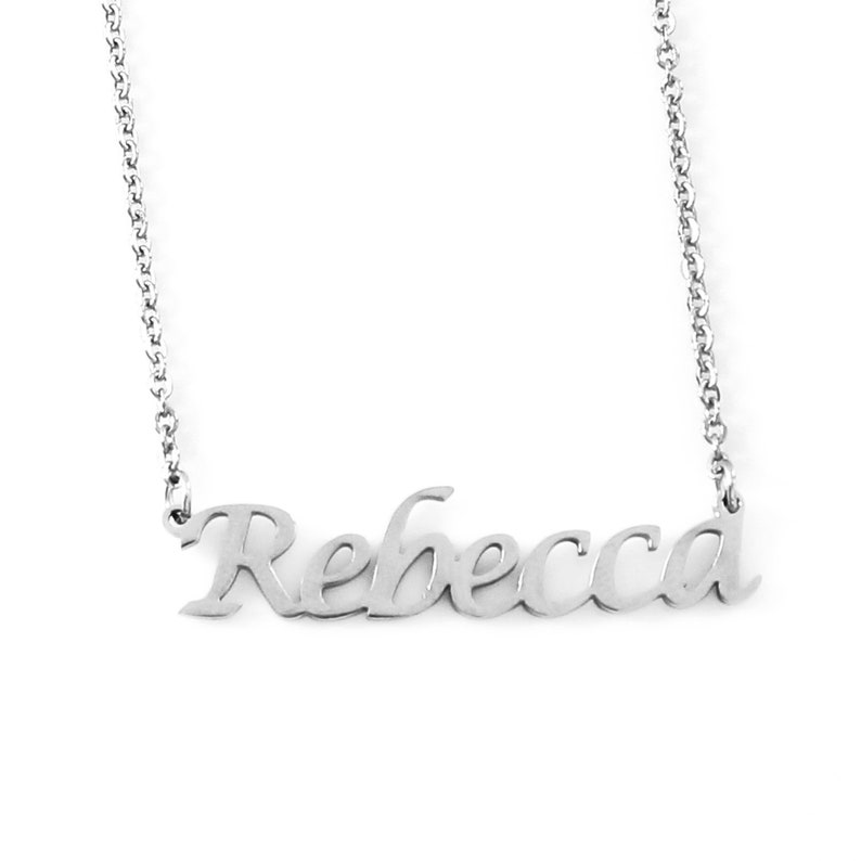 REBECCA Silver Tone Name Necklace Personalized Jewellery - Etsy