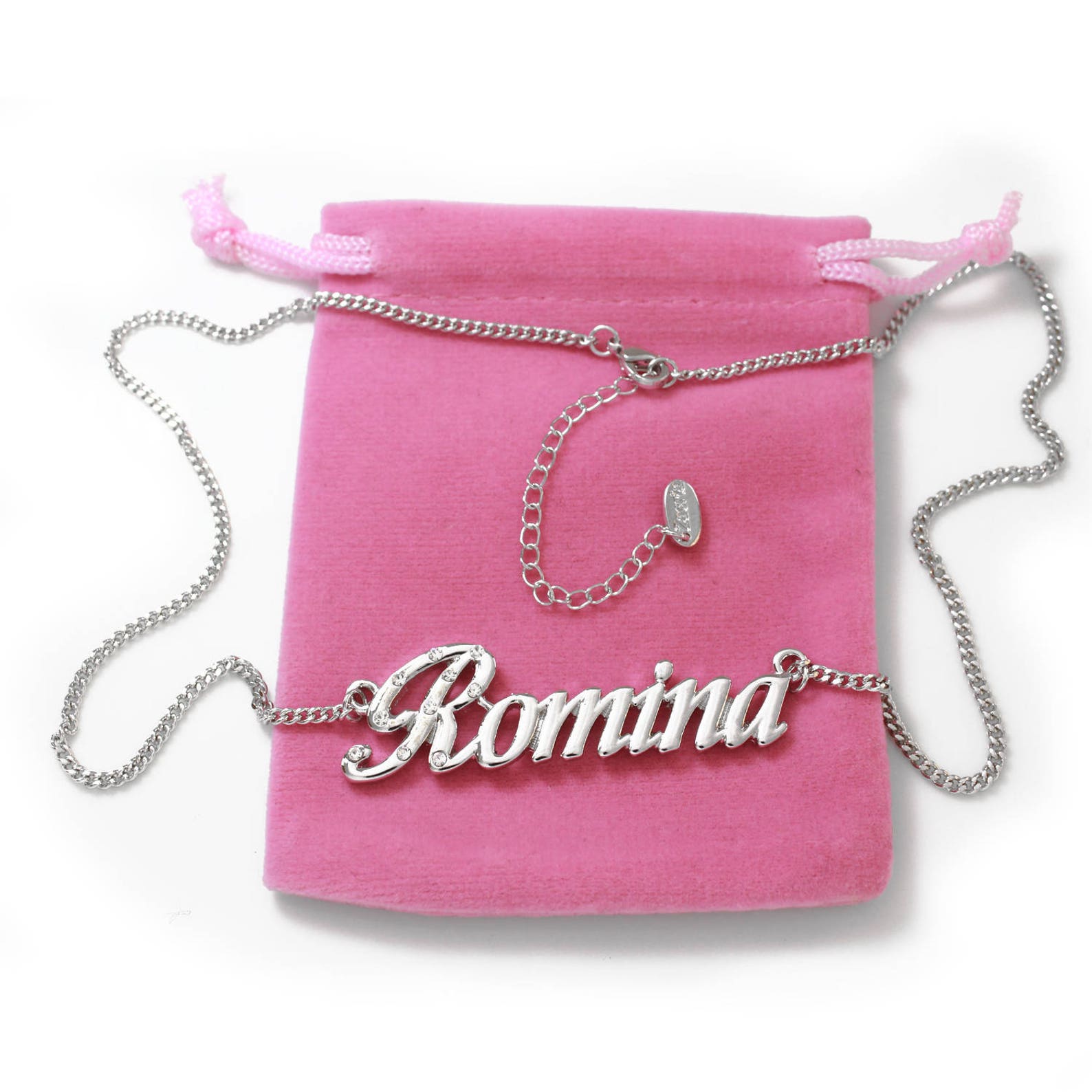 Romina Name Necklace Chain Pendant Fashionable Jewellery Personalised ...