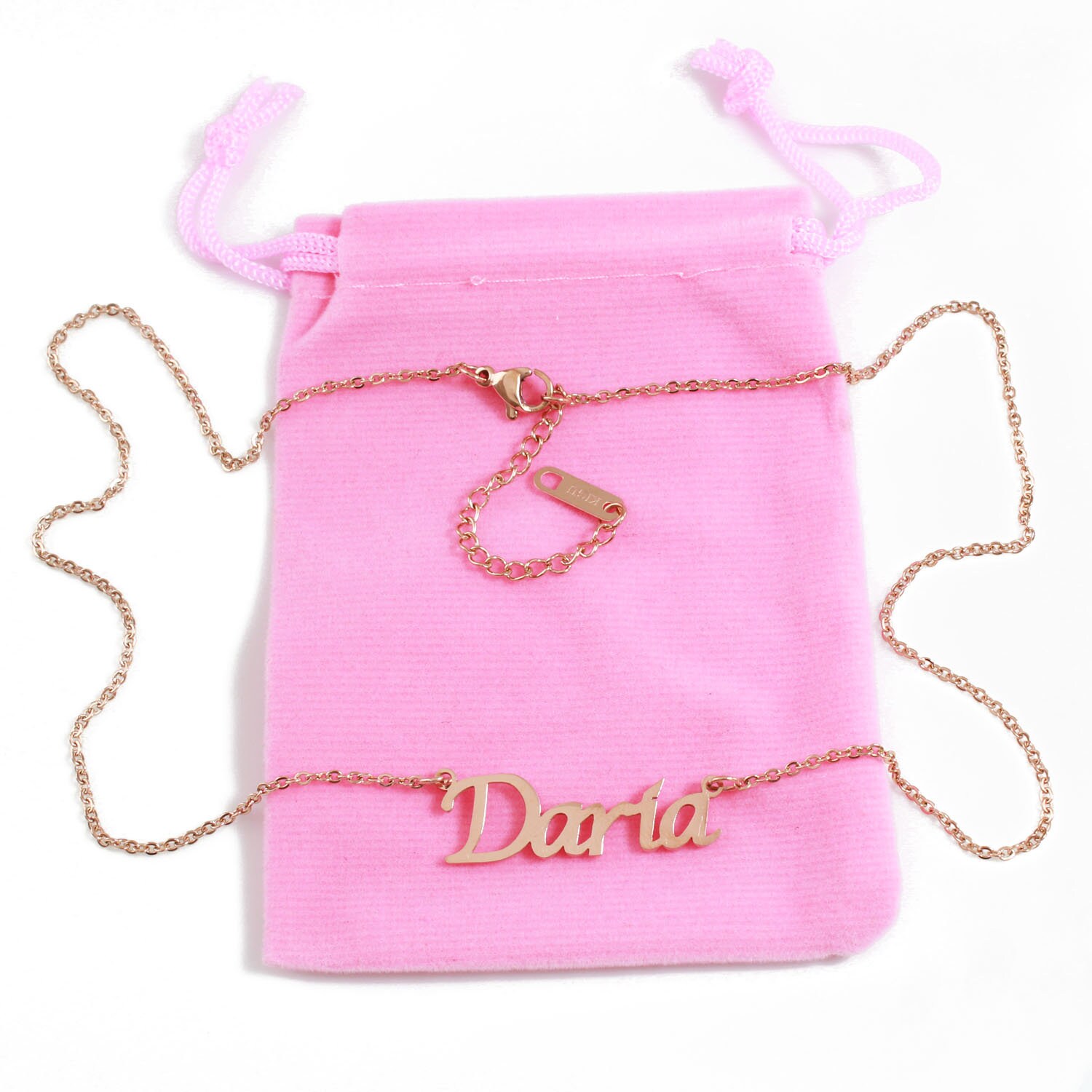DARIA Rose Gold Personalized Name Necklace Free Gift Box & Bag - Etsy