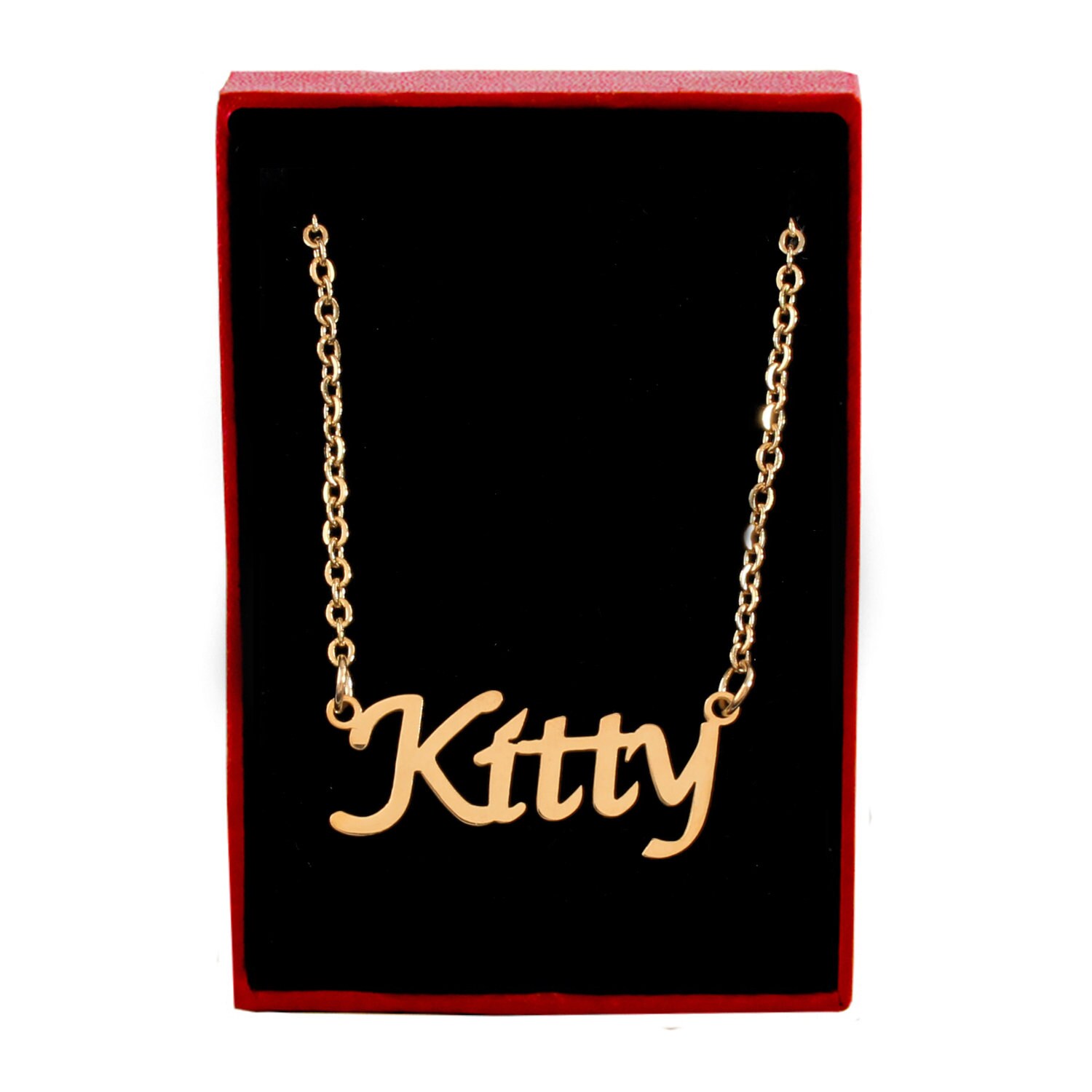 KITTY Name Necklace Rose Gold/gold/silver Tone Free Gift - Etsy