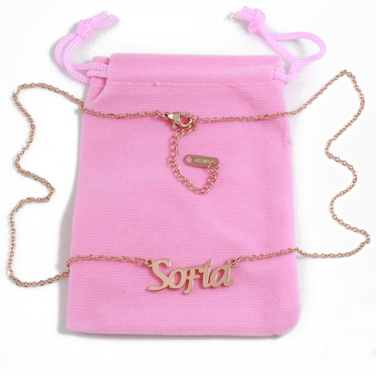 SOFIA Rose Gold Personalized Name Necklace Free Gift Box & - Etsy