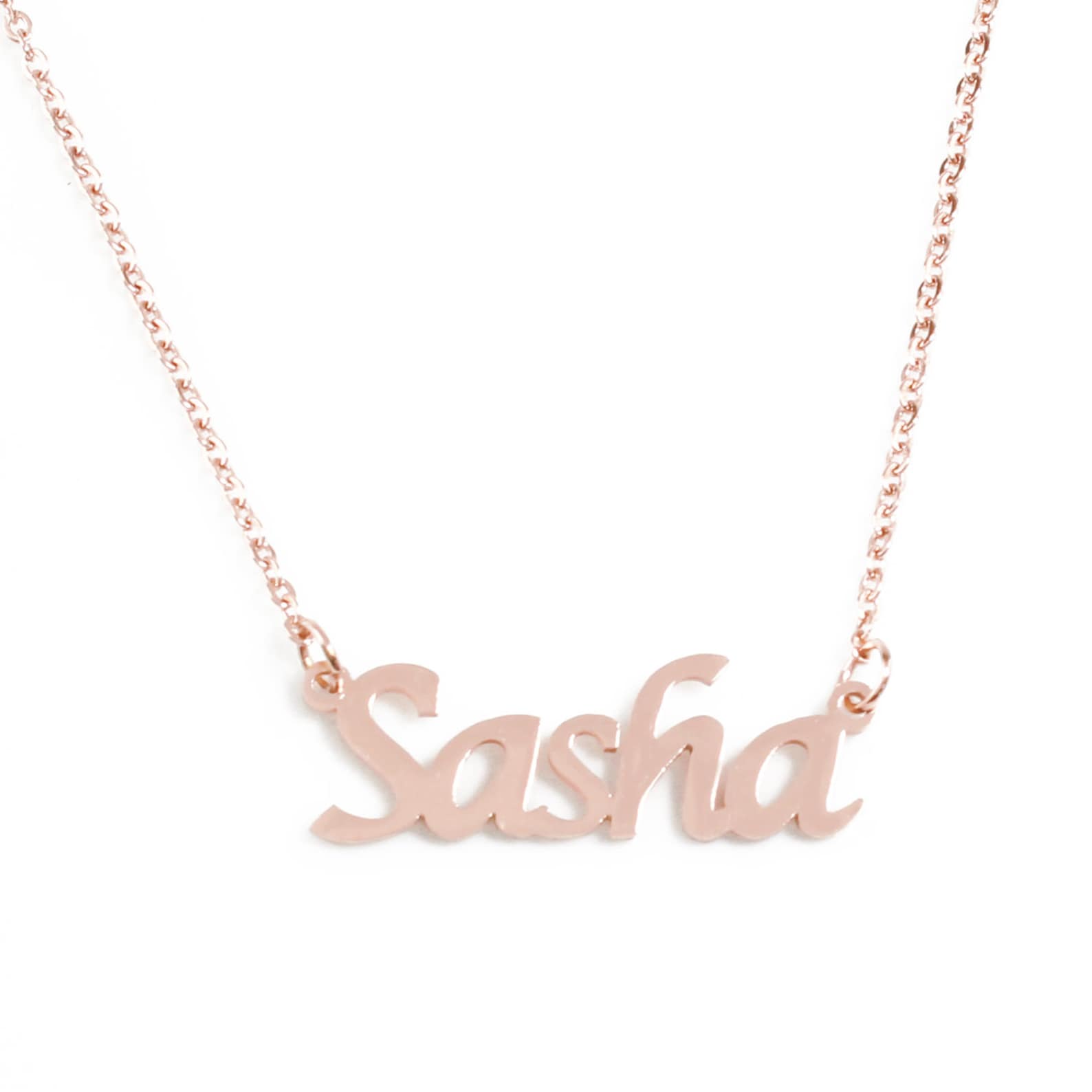 SASHA - Rose Gold Personalized Name Necklace - Free Gift Box & Bag - Etsy