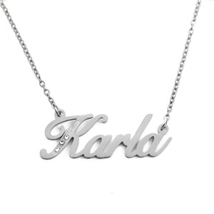 Name Necklaces With Crystals | 18k Gold Plated, Silver Tone, Rose Gold ...