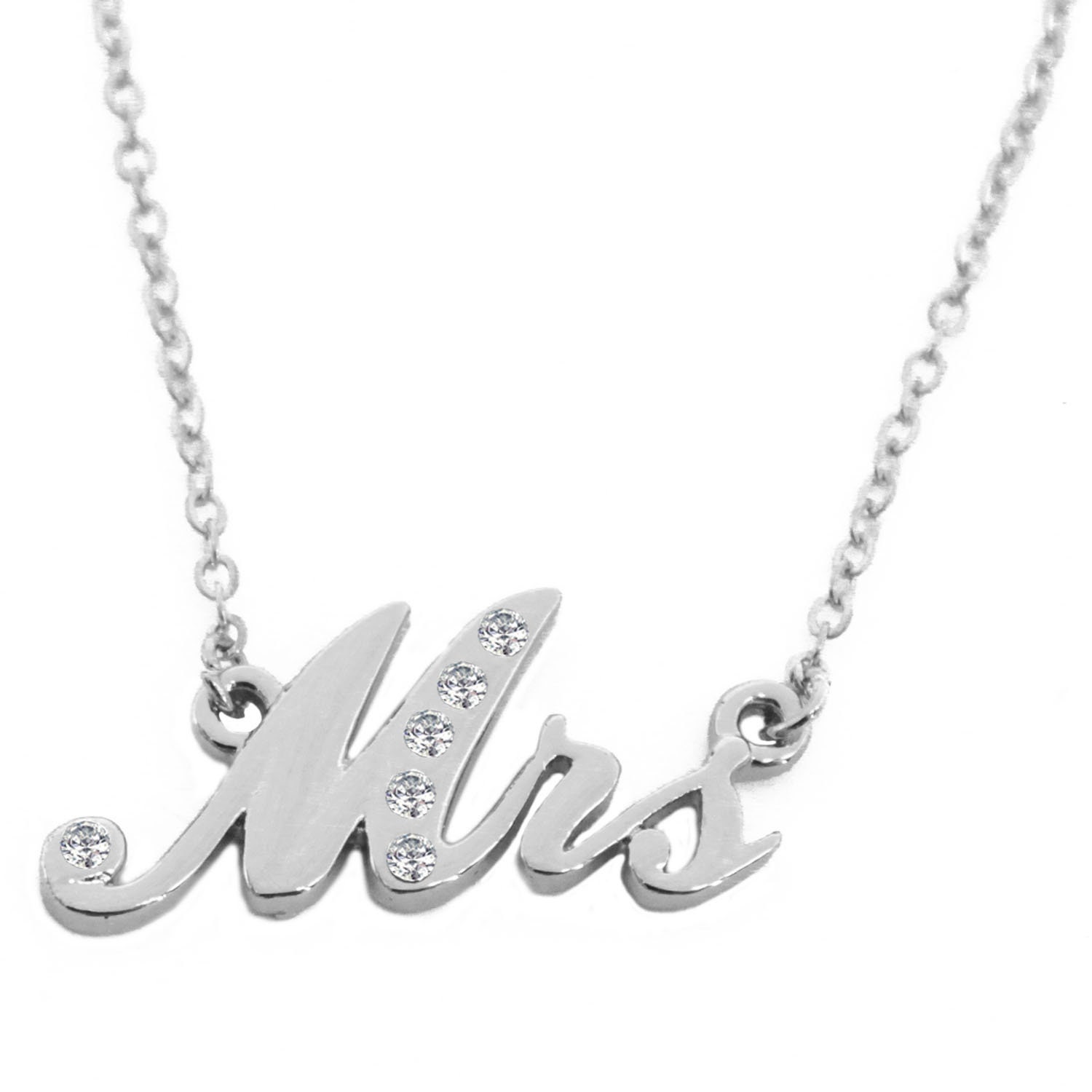 Mrs Pendant Chain Necklace Just Married Love Engagement 18k - Etsy
