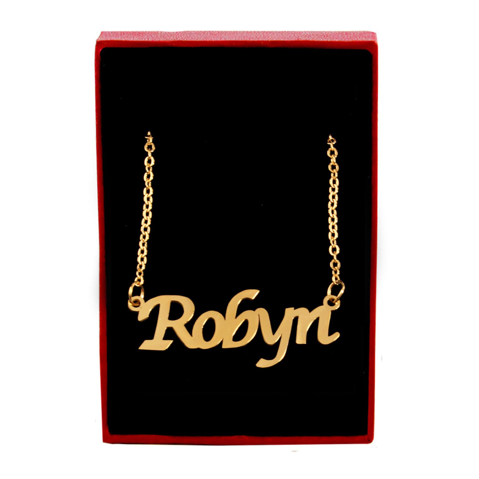 ROBYN Name Necklace Stainless Steel / 18ct Gold Plated - Etsy