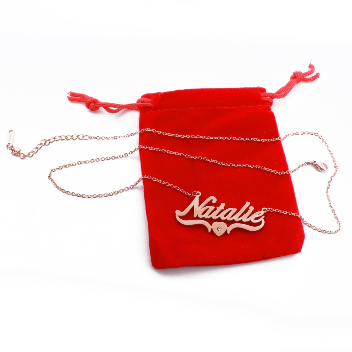 Name Necklace NATALIE Personalized Custom Made Heart Shaped | Etsy