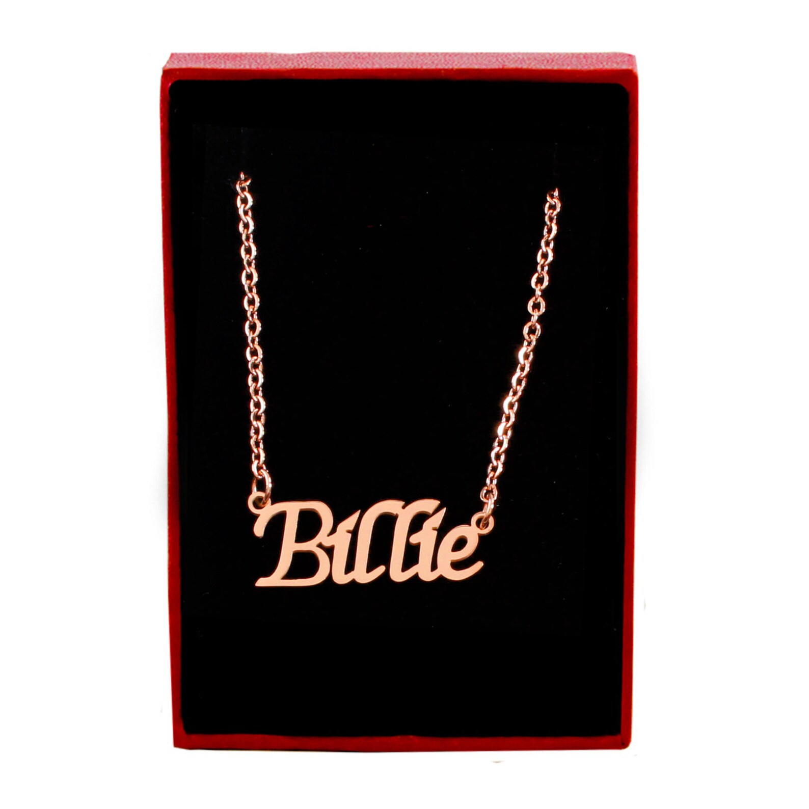 Billie - Name Necklace - Rose Gold/gold/silver Tone - Free Gift Box ...