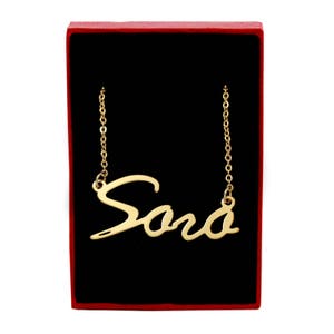 Sara Gold Tone Name Necklace Personalized Jewellery Birthday Gifts for ...