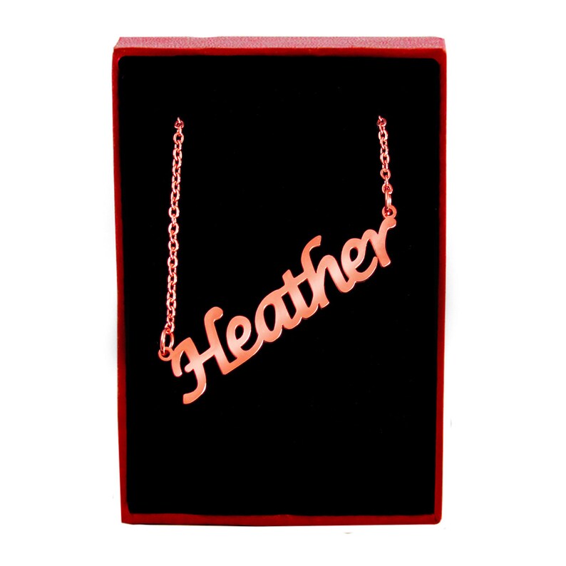 HEATHER Personalized Name Necklace 18ct Rose - Etsy