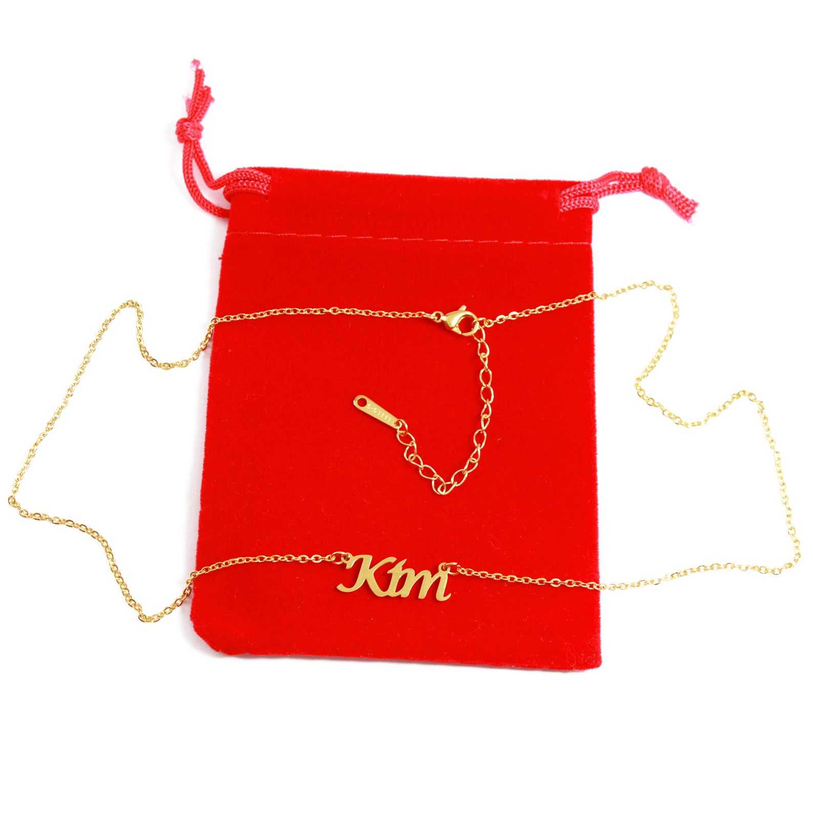 KIM Personalized Name Necklace 18k Rose Gold/gold - Etsy