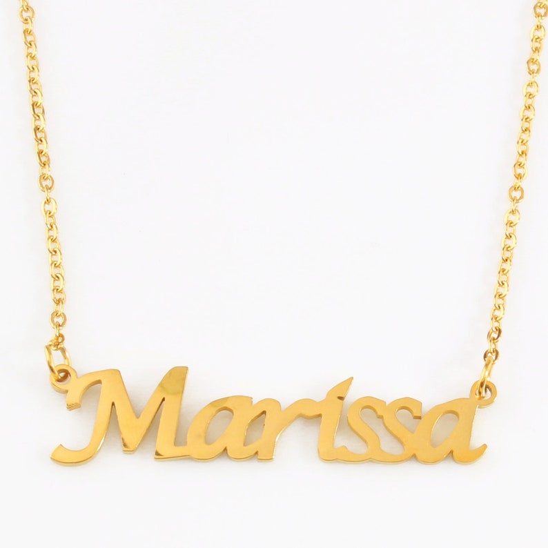 MARISSA Gold Name Necklace Personalized Jewellery Free - Etsy