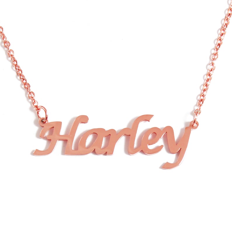 HARLEY Personalized Name Necklace 18k Rose Gold/gold Plated/silver Tone ...