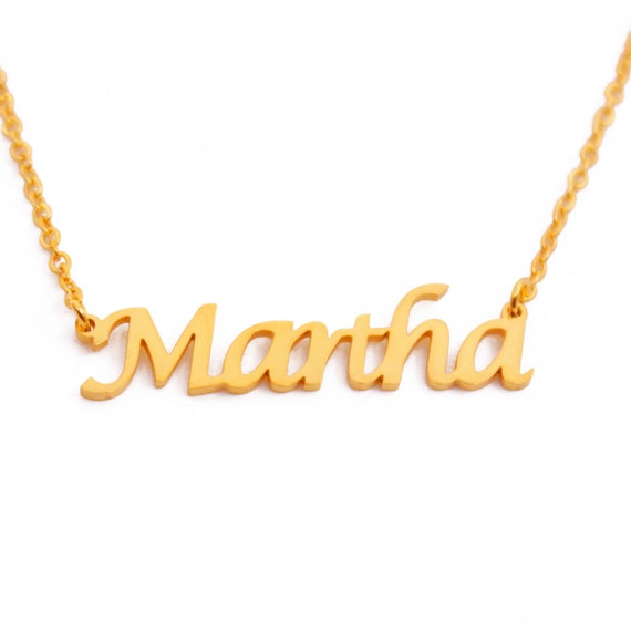 MARTHA Personalized Name Necklace 18ct Rose | Etsy