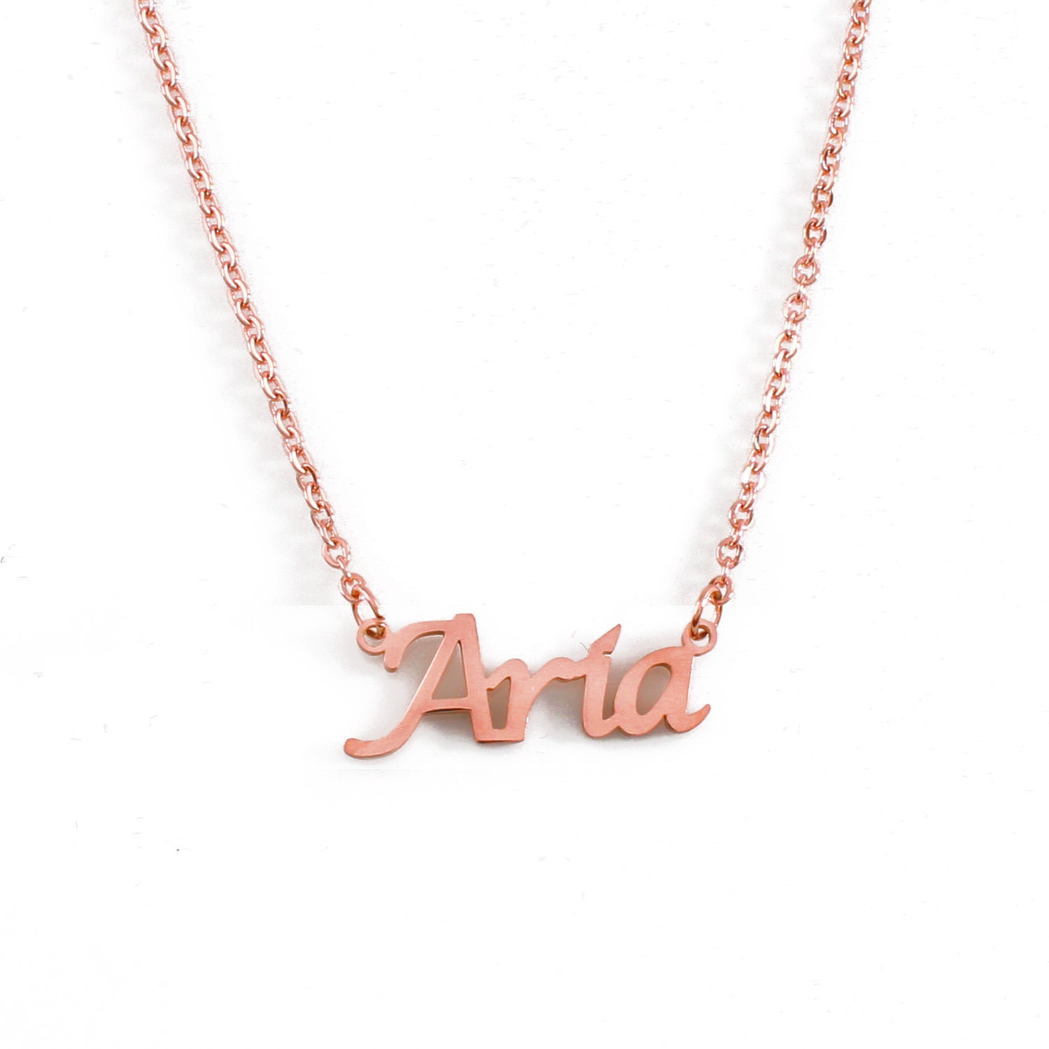 Aria Name Necklace Rose Gold/Gold/Silver Tone Free Gift | Etsy