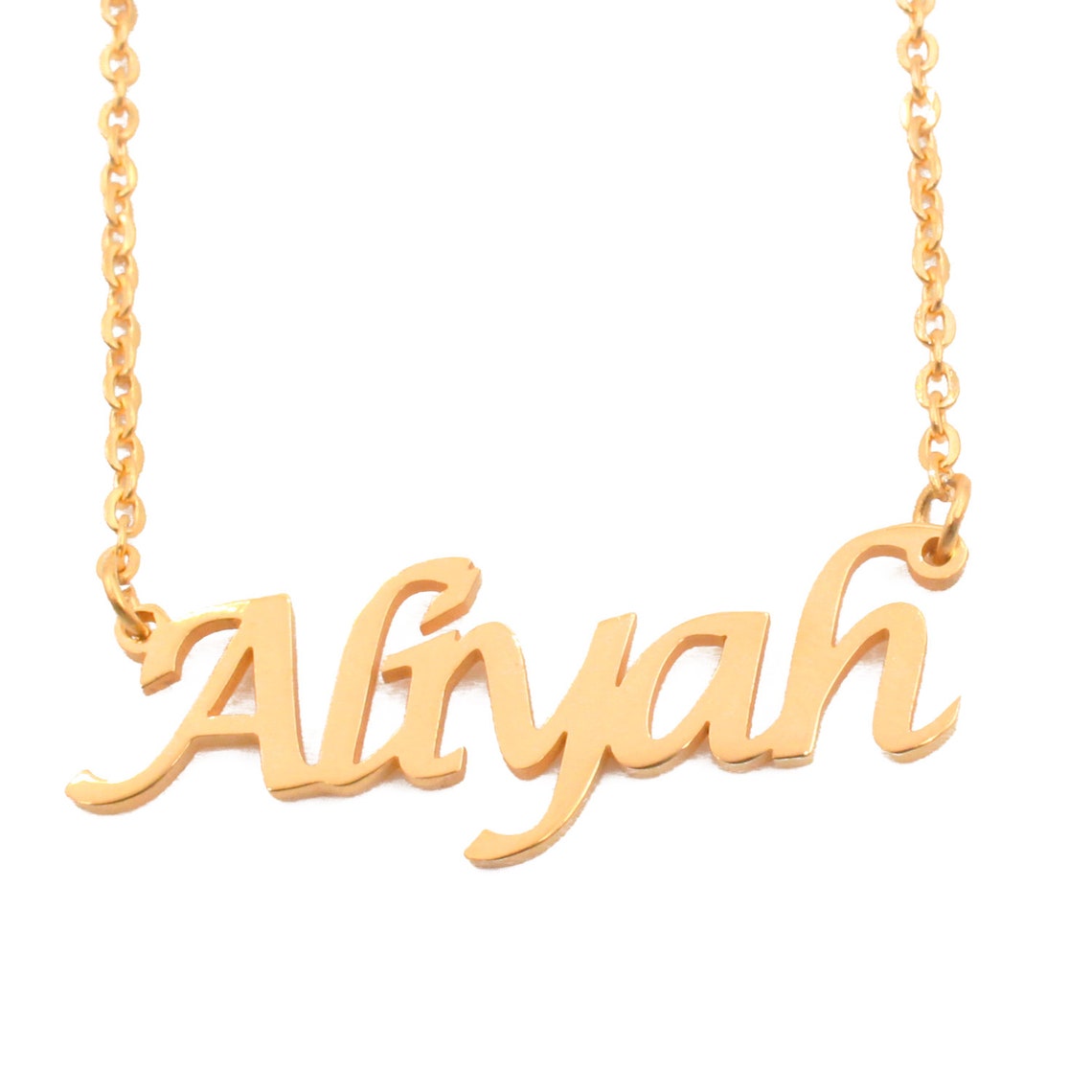 Aliyah Gold Name Necklace Personalized Jewellery Free - Etsy