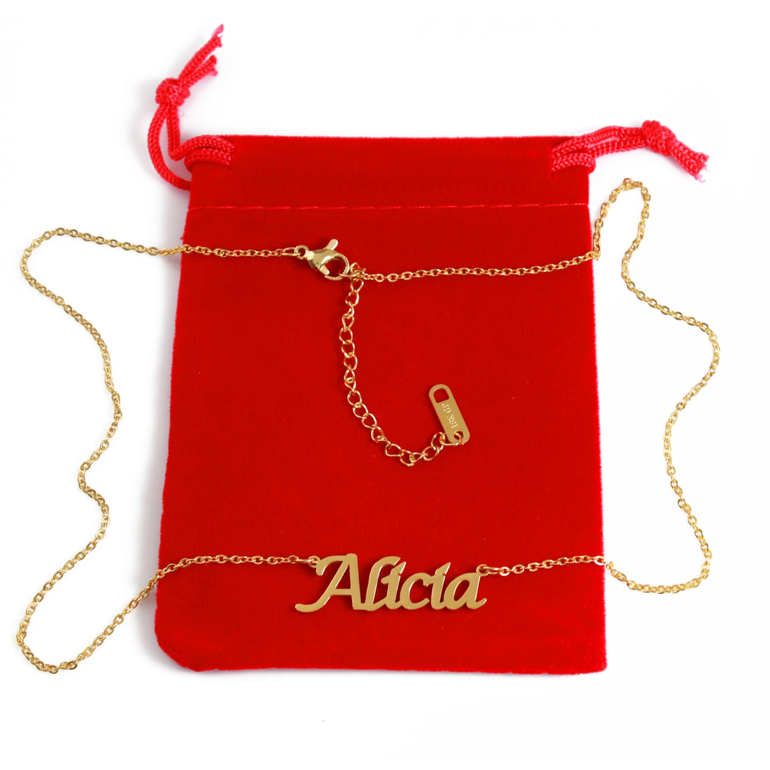 ALICIA- 18ct Personalised Name Necklace - Rose Gold/gold/silver - Free ...