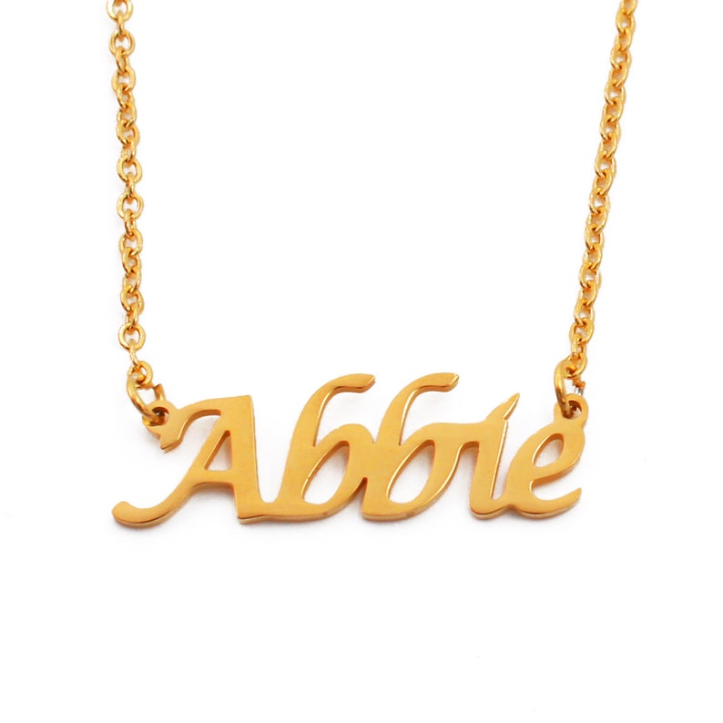ABBIE Personalized Name Necklace 18k Rose Gold/gold Plated/silver Tone ...