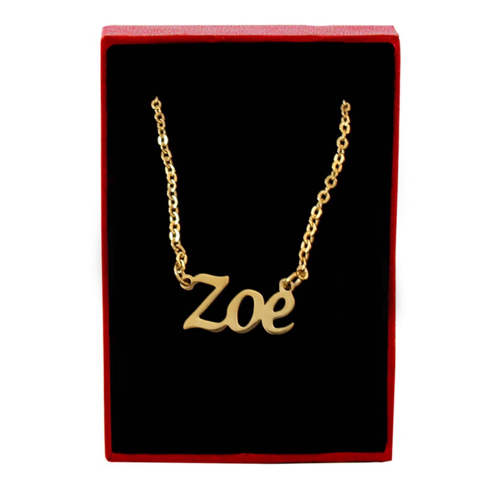 ZOE Gold Name Necklace Personalized Jewellery Free Gift - Etsy