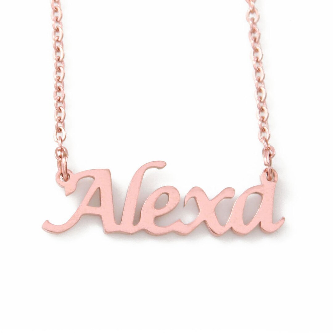 ALEXA Rose Gold Name Necklace Personalized Jewellery - Etsy