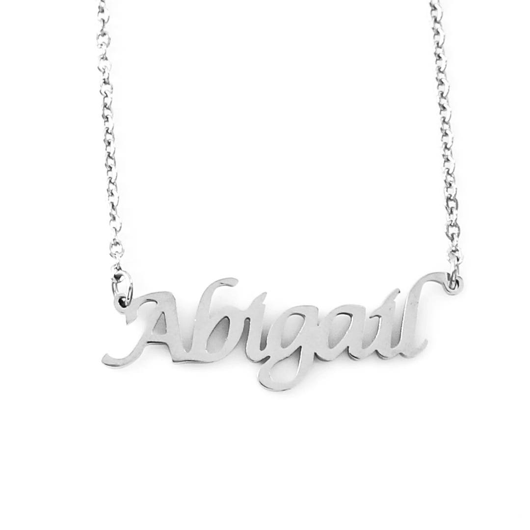 ABIGAIL - Silver Tone Name Necklace - Personalized Jewelery - Free Gift ...