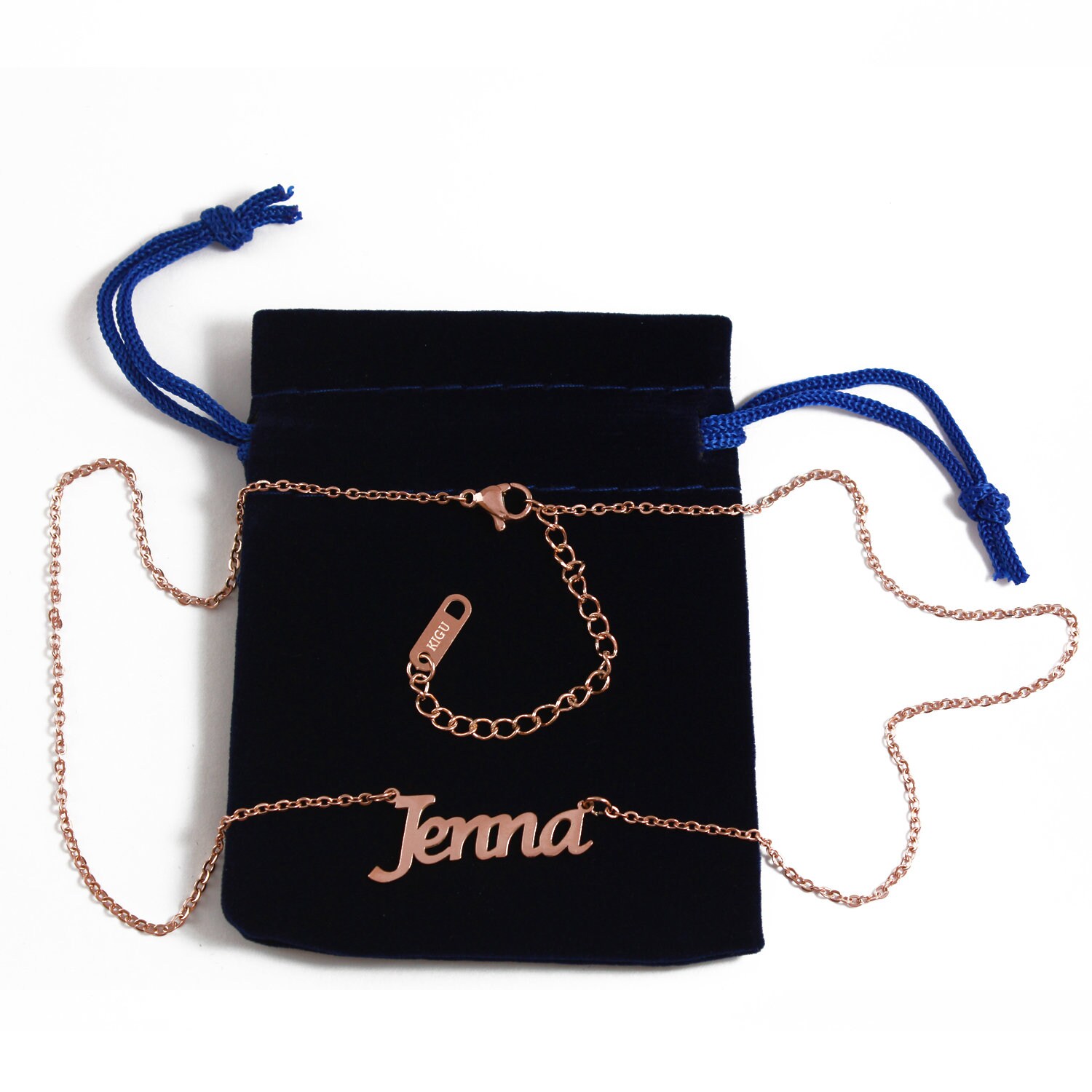 JENNA Personalized Name Necklace 18k Rose Gold/gold Plated/silver Tone ...