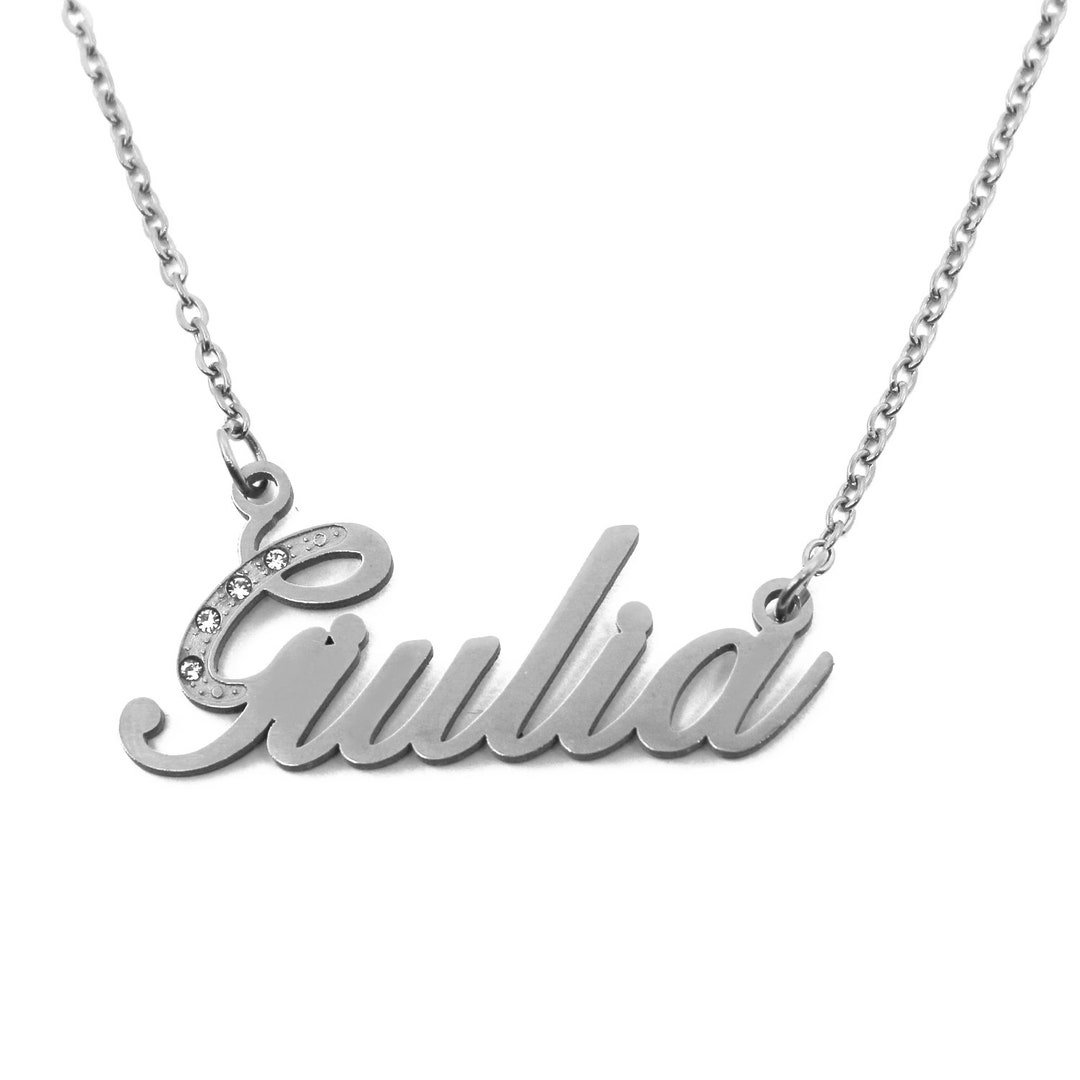 Giulia - Name Necklace Italic - Personalized Jewellery - Gold, Silver ...
