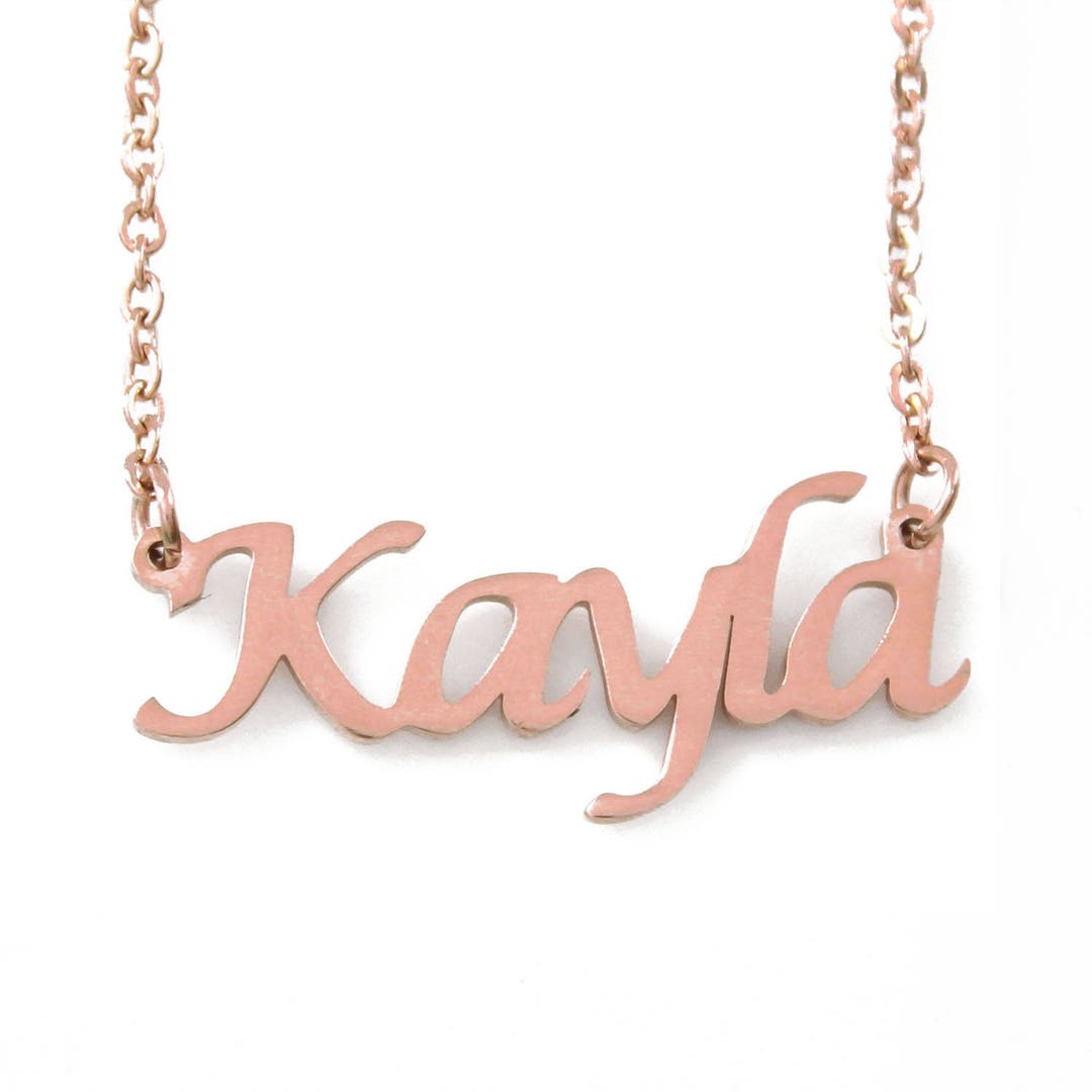 KAYLA - Rose Gold Name Necklace - Personalized Jewellery - Free Gift ...