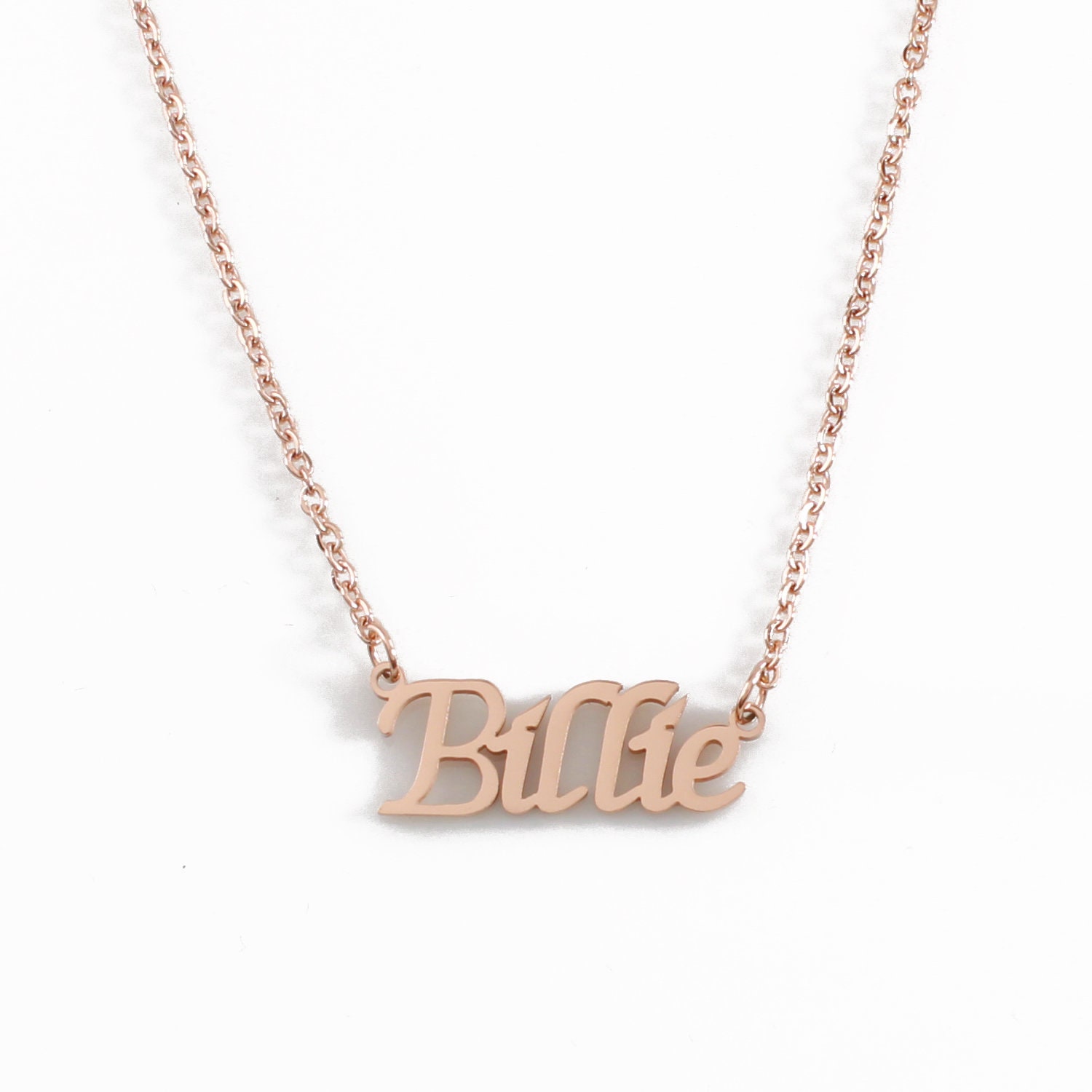 Billie - Name Necklace - Rose Gold/gold/silver Tone - Free Gift Box ...
