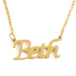 BETH Personalized Name Necklace 18k Rose Gold/gold - Etsy