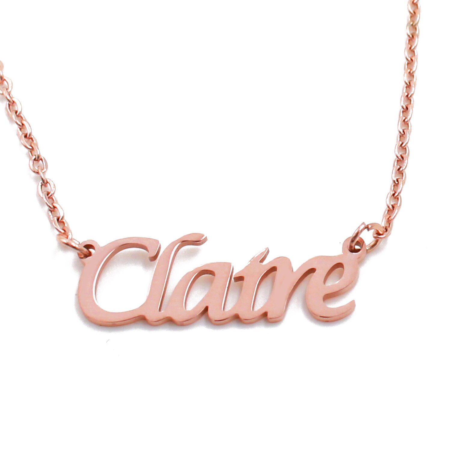 CLAIRE Personalized Name Necklace 18k Rose Gold/gold Plated/silver Tone ...