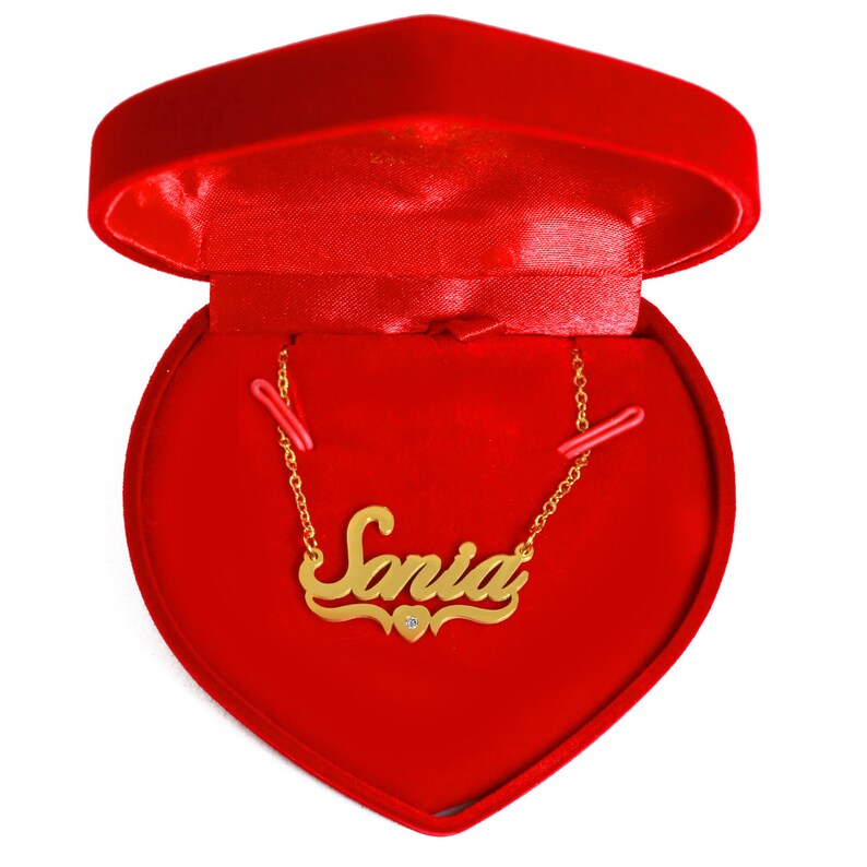Sonia Gold Plated Heart Name Necklace Personalized Monogram Gifts for ...