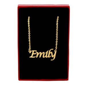EMILY Gold Name Necklace Personalized Jewellery Free Gift - Etsy