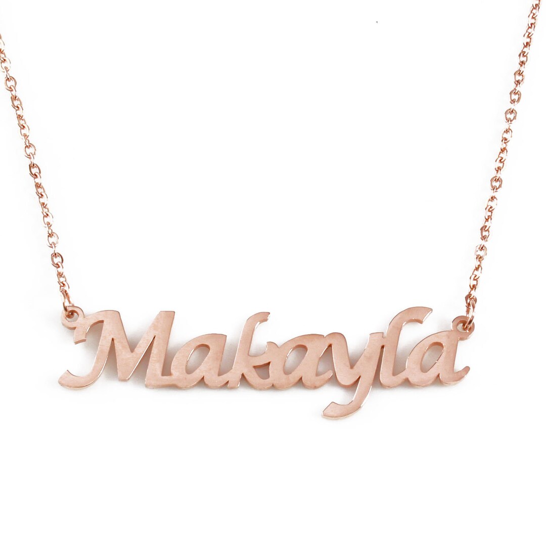 MAKAYLA Rose Gold Personalized Name Necklace Free Gift Box & Bag - Etsy