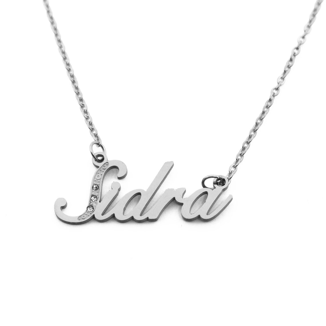 Sidra Name Necklace Italic Personalized Jewellery Gold Tone, Silver ...