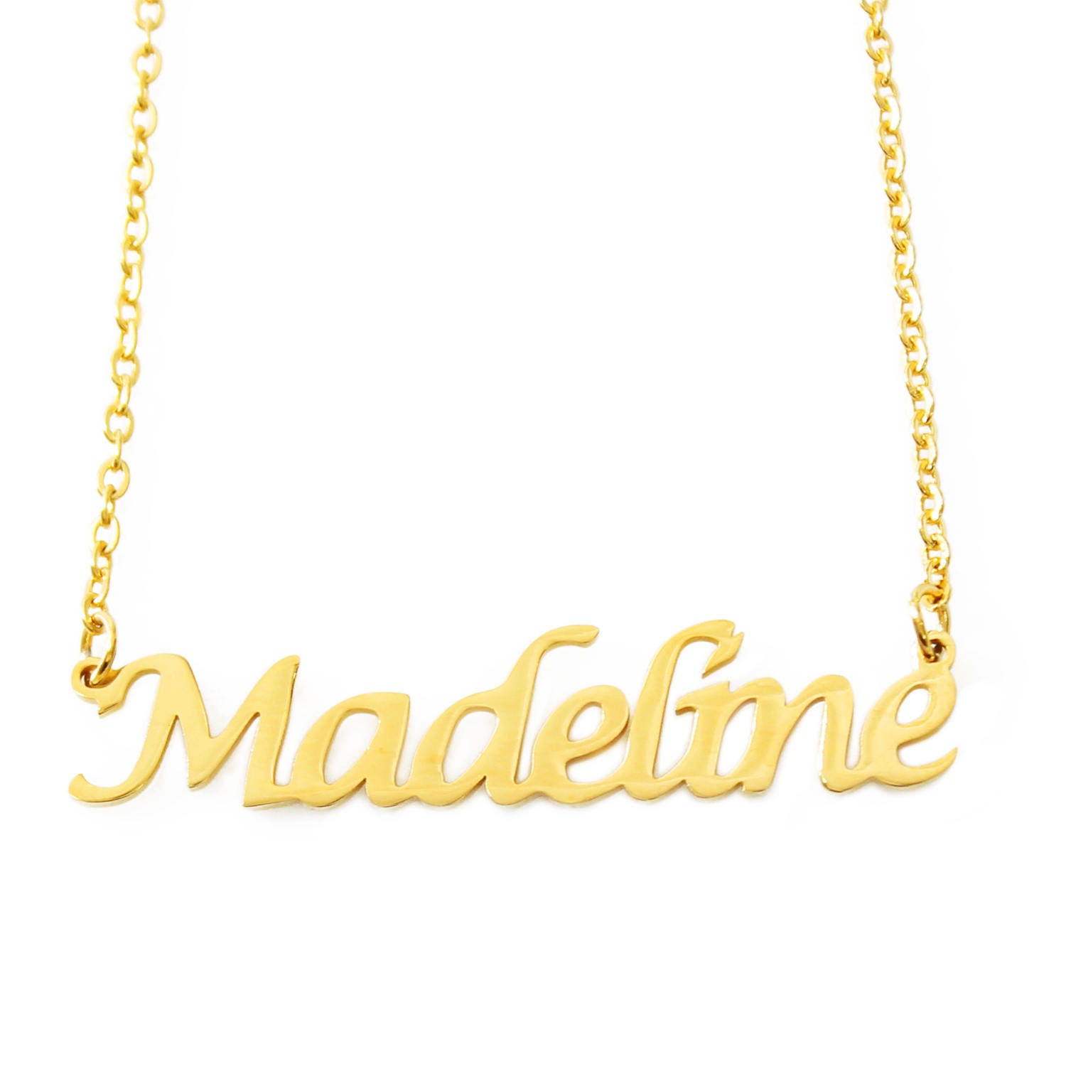 Name Necklace Madeline 18ct Gold Necklace-personalized Jewelry ...